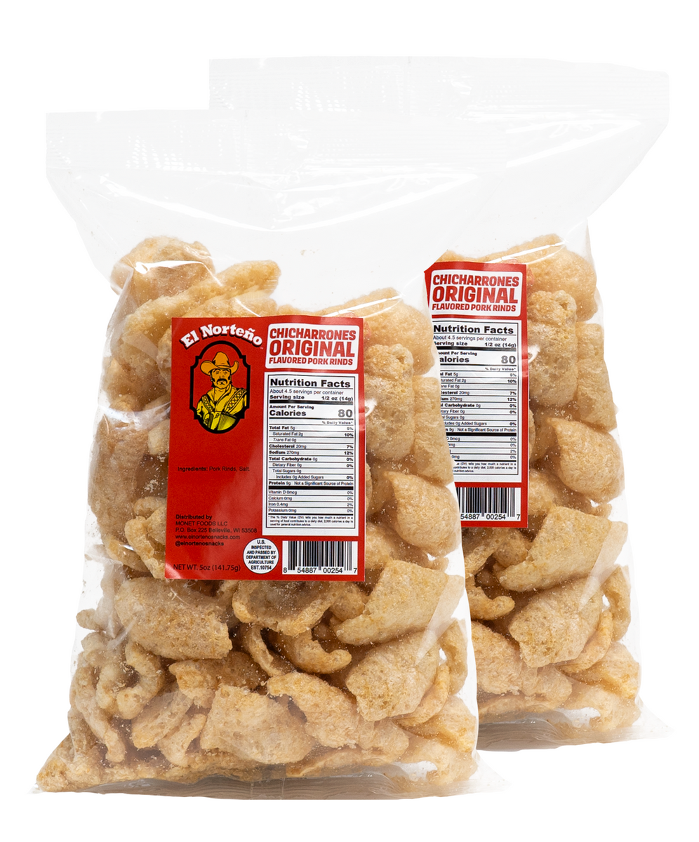 Original Chicharrones / Pork Rinds 2-Pack – El Norteño Beef Jerky